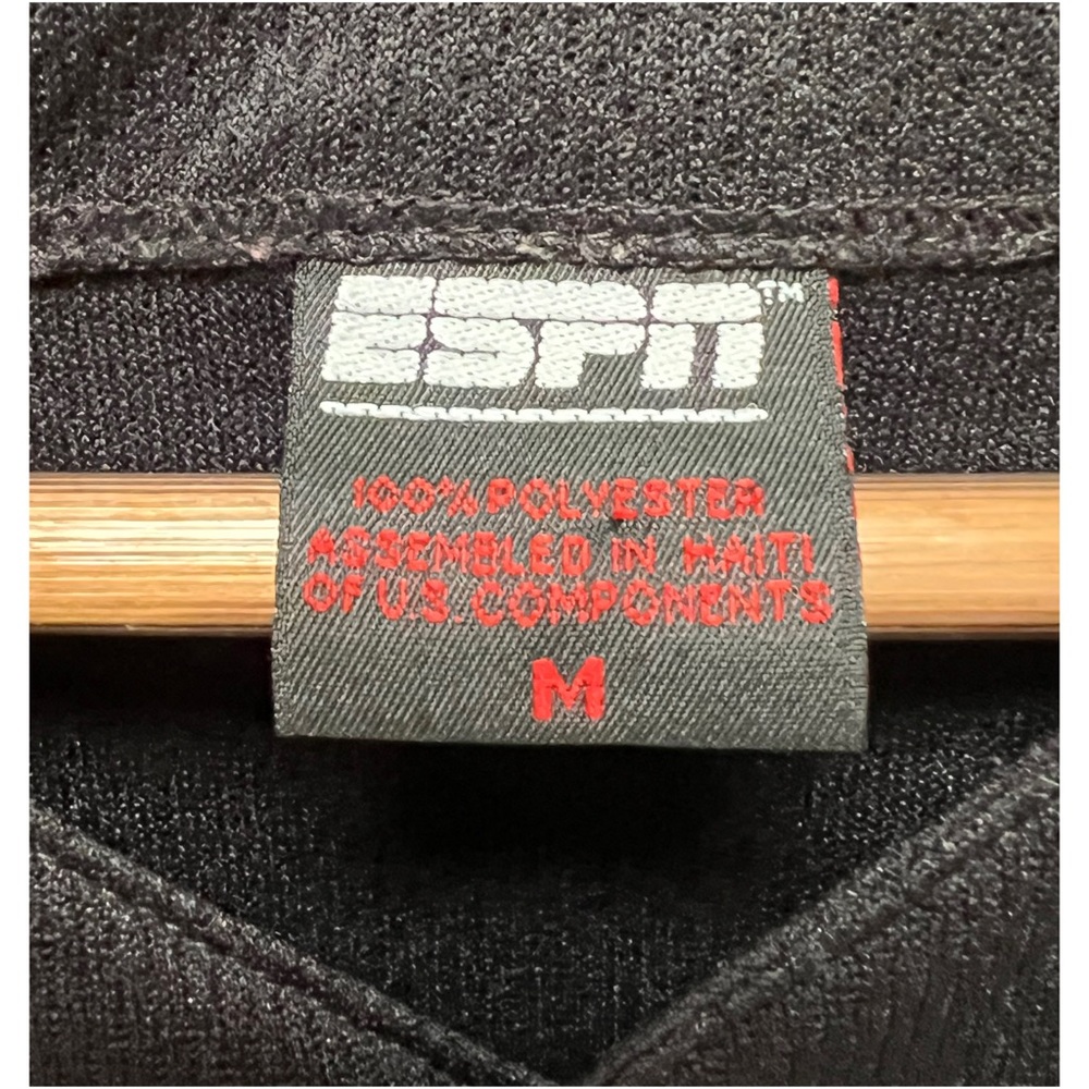 Espn Buttoned Down Jersey Espn Logo Black/Red Colors … - Gem